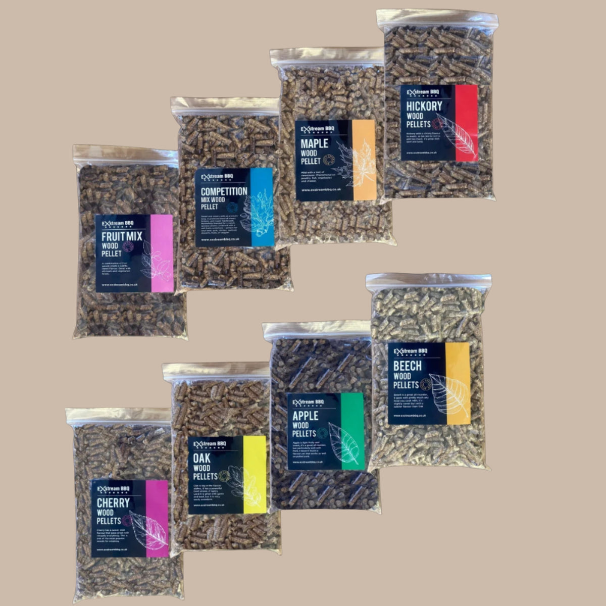 Bestsellers Wood Pellet Variety Pack (8x500g) – Exstream BBQ